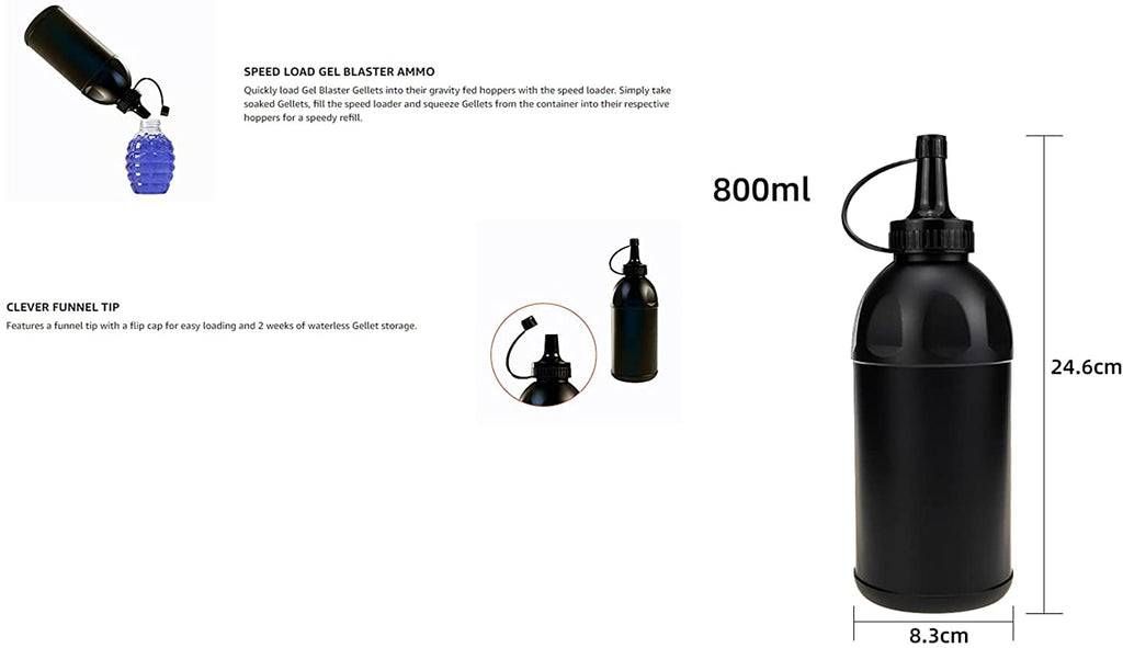 2 PACK Gel Ball Speed Loader , Features Funnel Tip and a Flip Cap for ...